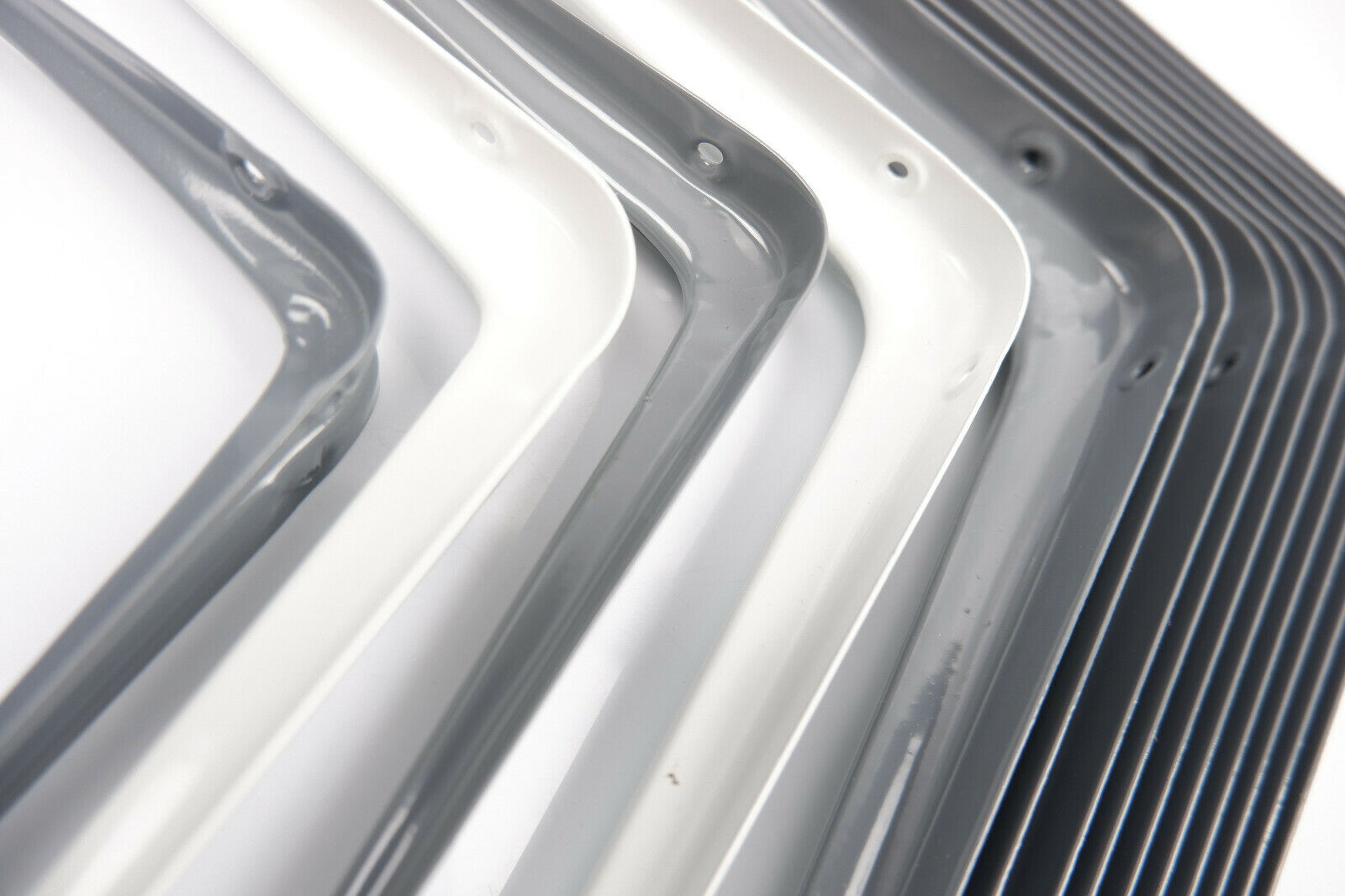 SHELF BRACKETS WHITE&GREY ASSORTMENT SIZES LONDON PATTERN METAL,TRIANG