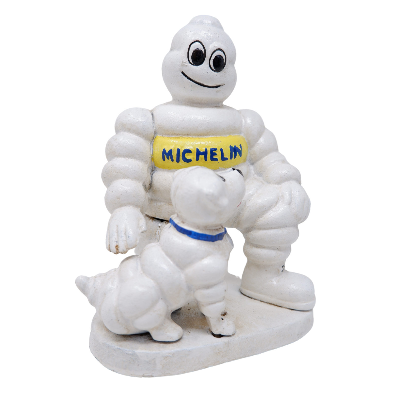 Cast Iron Michelin Man with Dog Statue Figurine Bibendum Tyres Figure