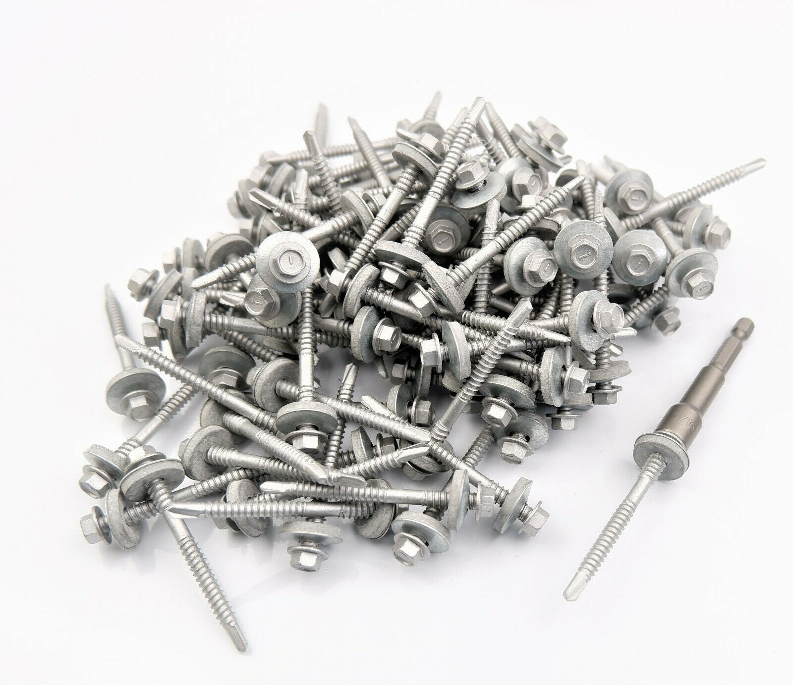 (Pack OF 100) 5.5 x 65mm Tech Screws for roofing & cladding self drill