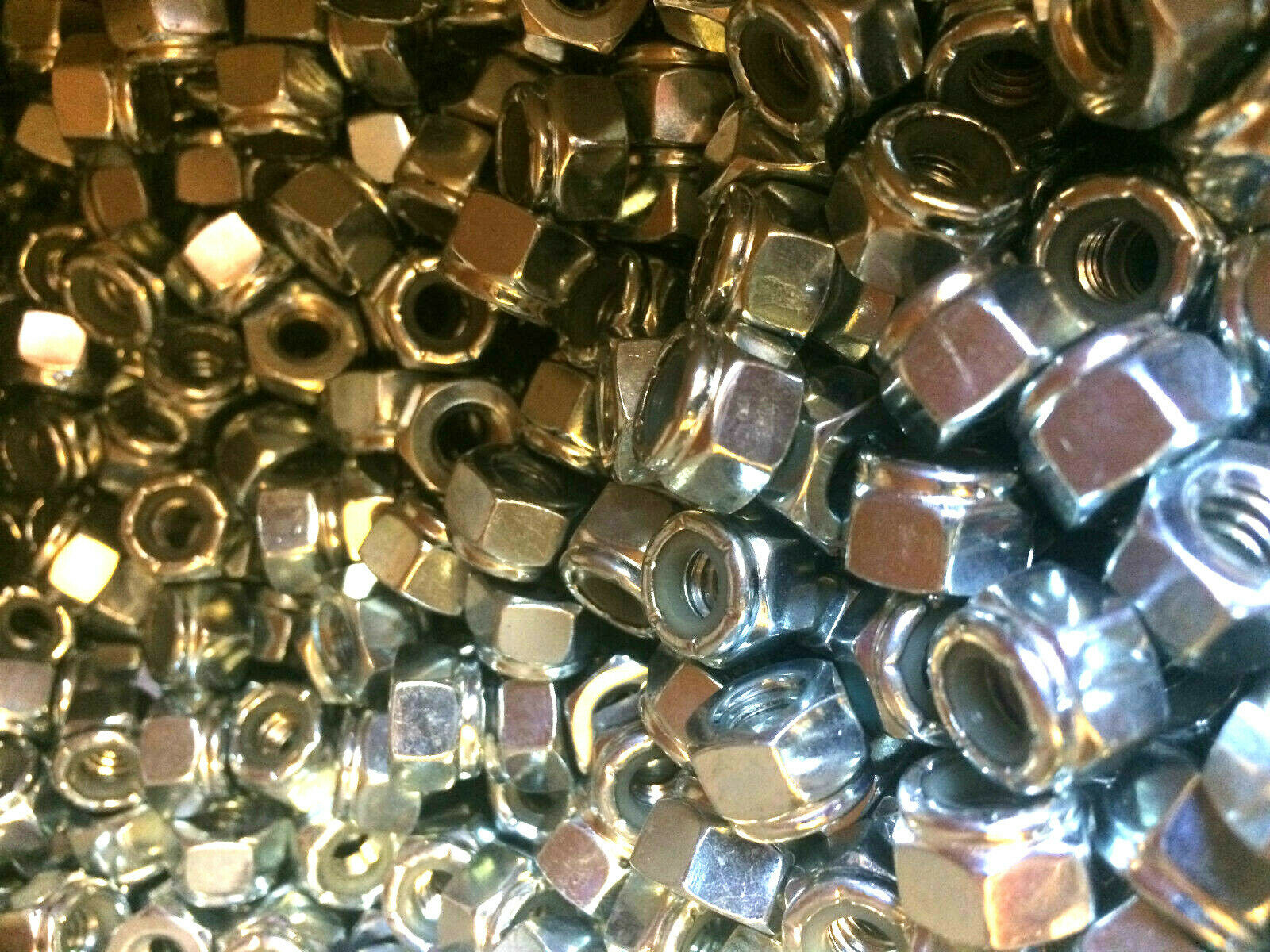 1/4" UNC Nyloc Nuts Bright Zinc Plated Pack of 50 Nylon Inset Lock Nut