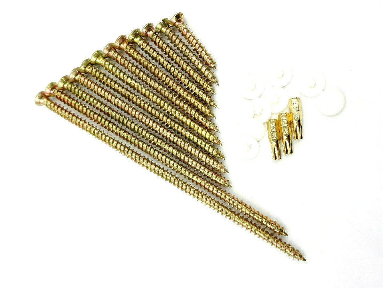 PACK OF 20 CONCRETE DOOR & WINDOW FRAME FIXING CONCRETE SCREWS & BIT,